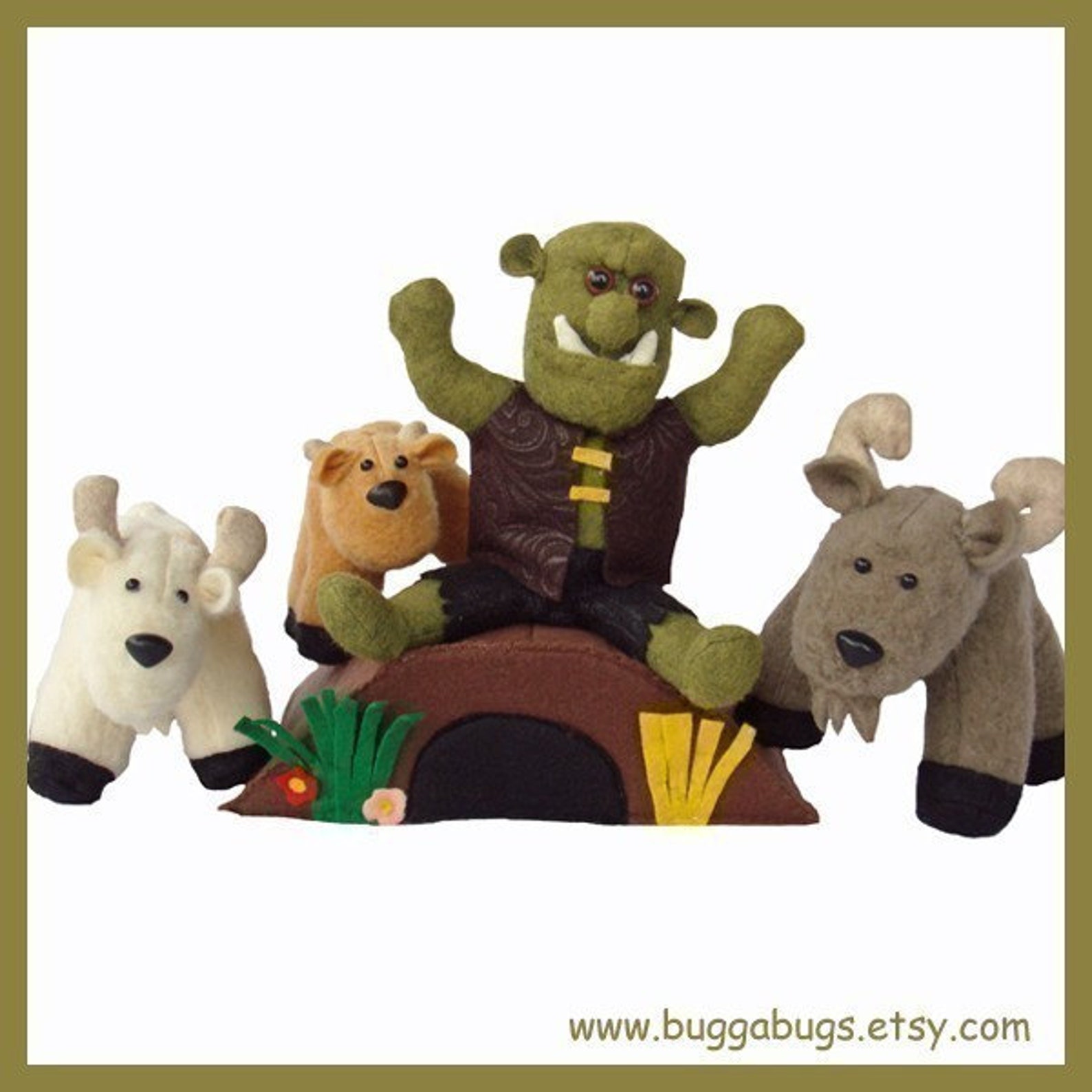 Billy Goats Gruff - PDF Doll Pattern (goats, Troll, Bridge) - Etsy