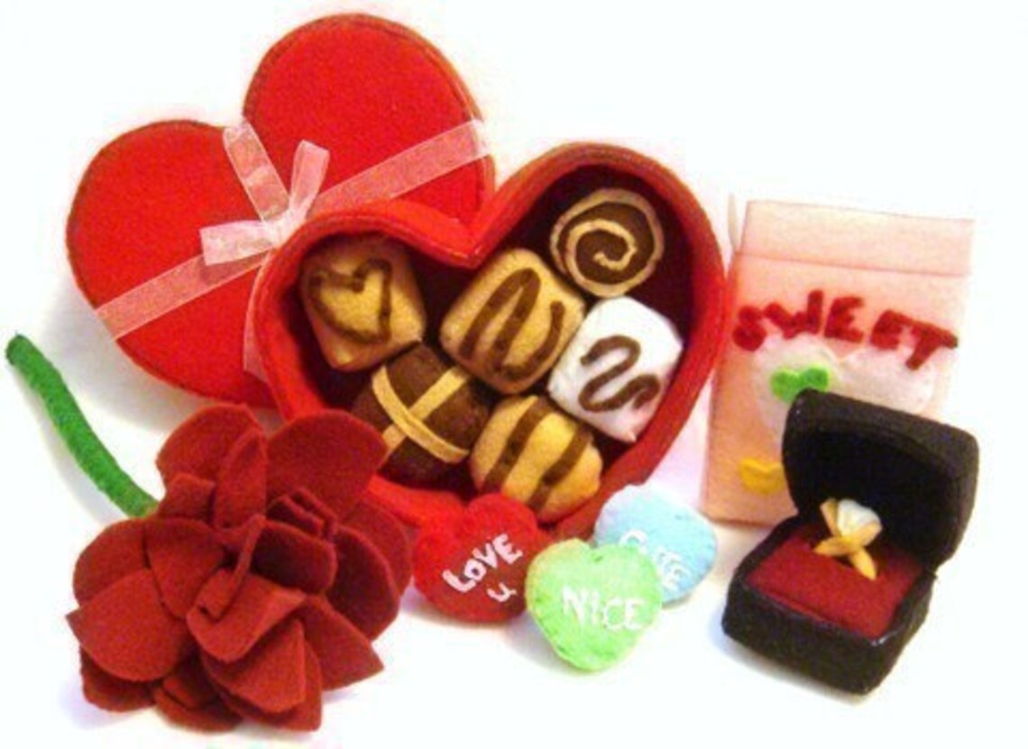 Be MY VALENTINE - PDF Felt Food Pattern (chocolate Box, Chocolates ...