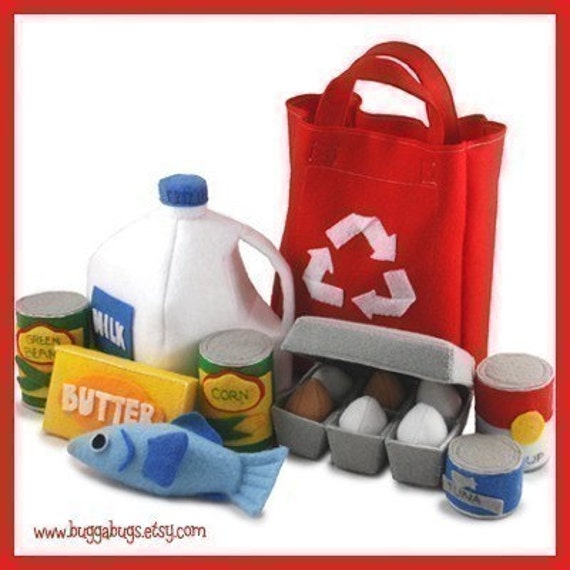 GROCERIES PDF Felt Food Pattern milk Eggs Carton Fish - Etsy