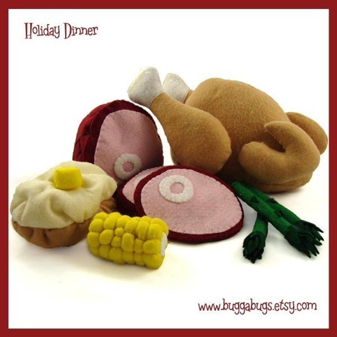 HOLIDAY DINNER - PDF Pattern (turkey, Ham, Baked Potato, Corn ...