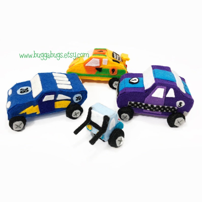 RACE CARS PDF Sewing Pattern red Racer, Green Racer, Blue Racer, Yellow ...