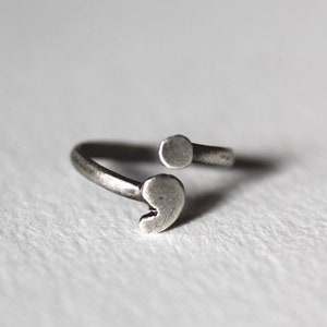 Sterling Silver Semicolon Ring Resilient Warrior Survivor Mental Health ...