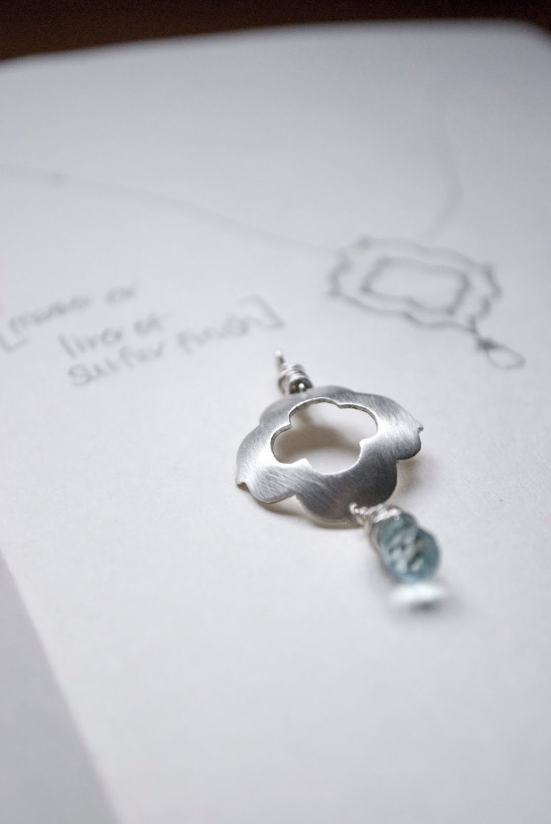 Morocco 8: Bohemian Arabesque Pattern With Aqua Blue Glass Briolette ...