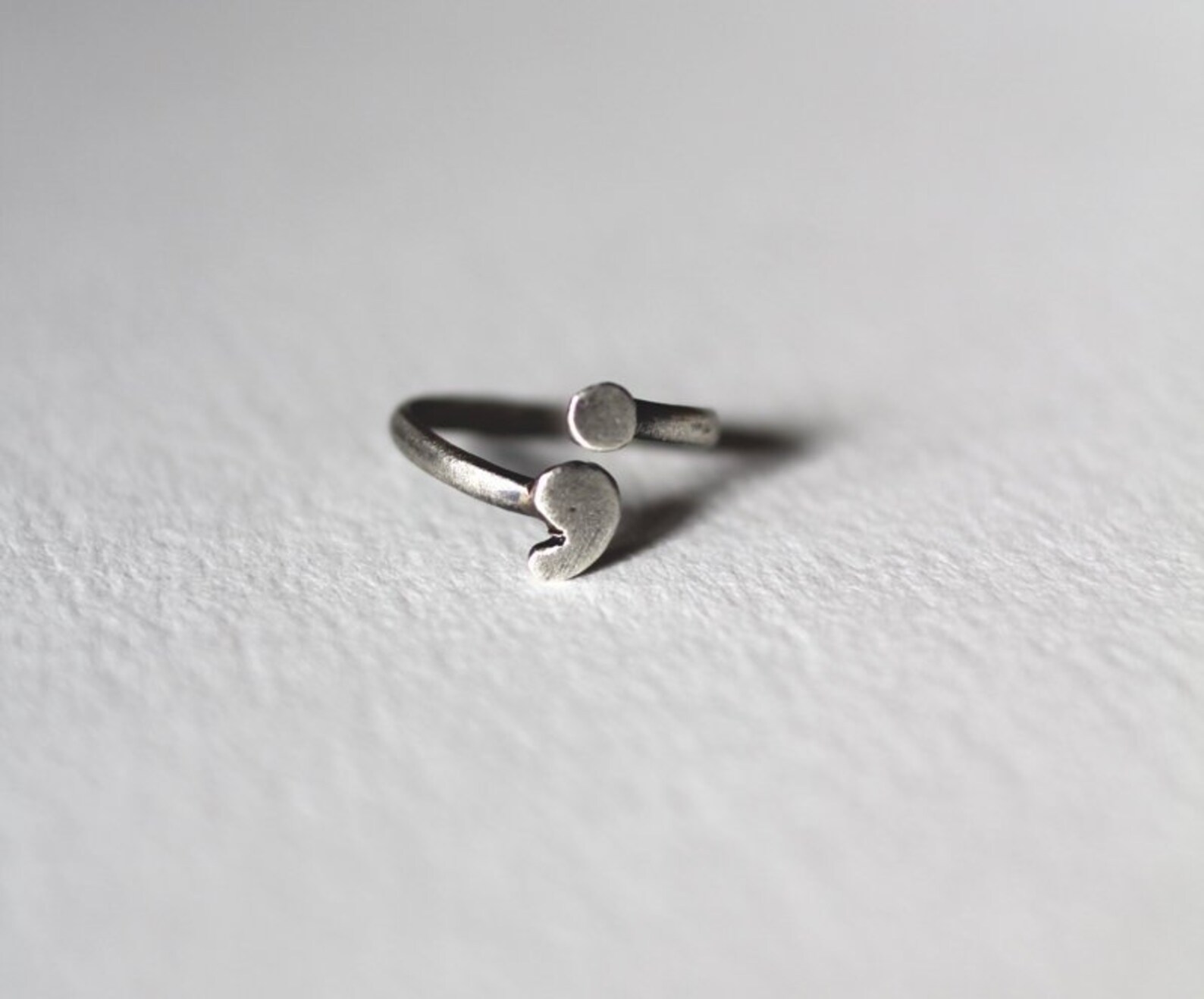 Sterling Silver Semicolon Ring Resilient Warrior - Etsy