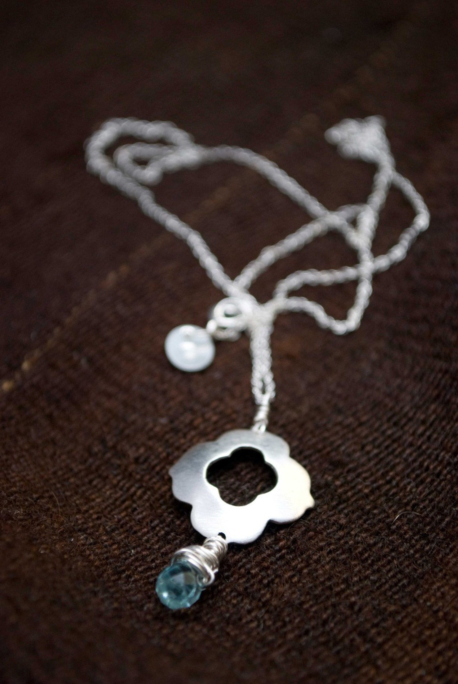 Morocco 8: bohemian arabesque pattern with aqua blue glass | Etsy