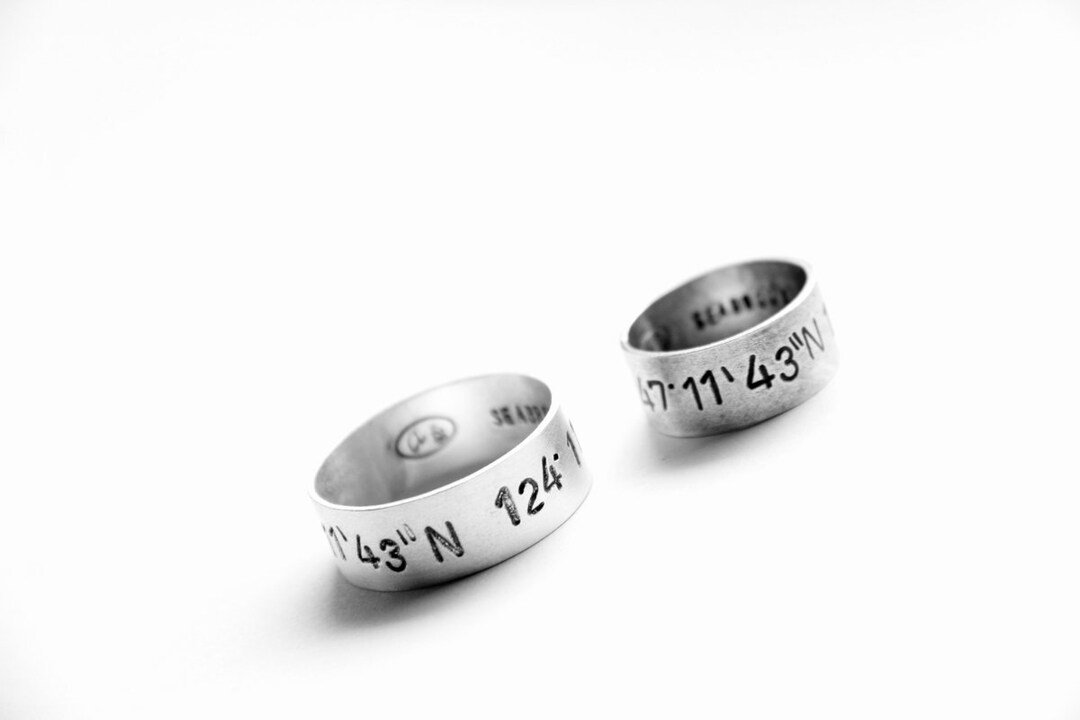 Personalized Sterling Silver Latitude Longitude Ring (custom Order ...