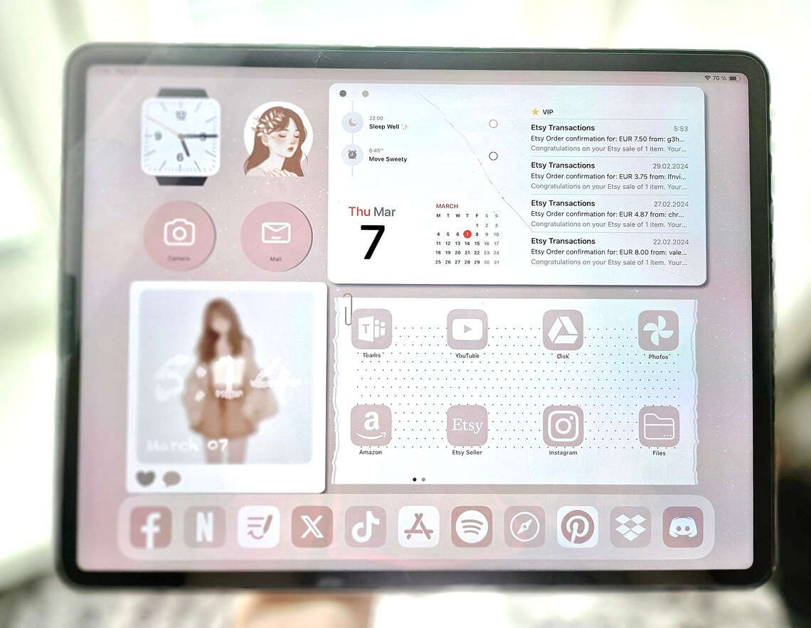 Girly Aesthetic Ios & Android Theme Pack / Android Tablet ...