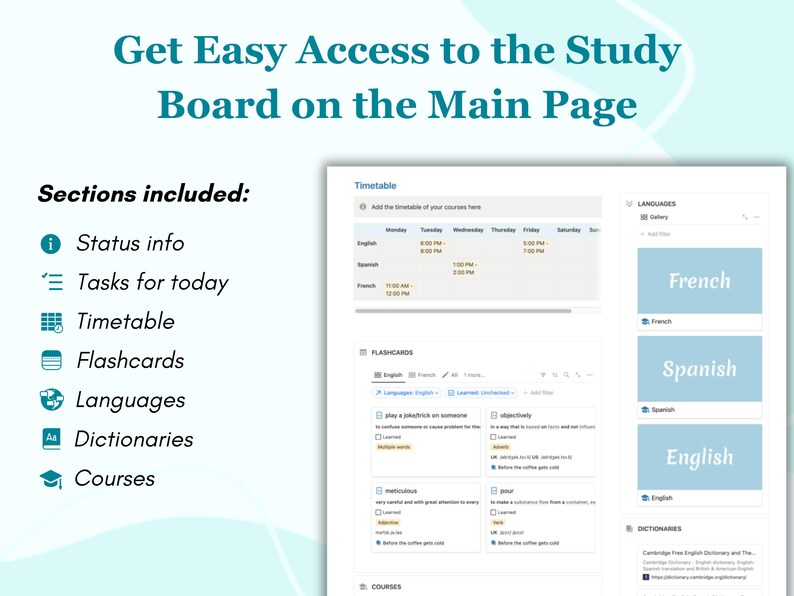 Language Learning Notion Template, Language Hub, Study Planner Template ...