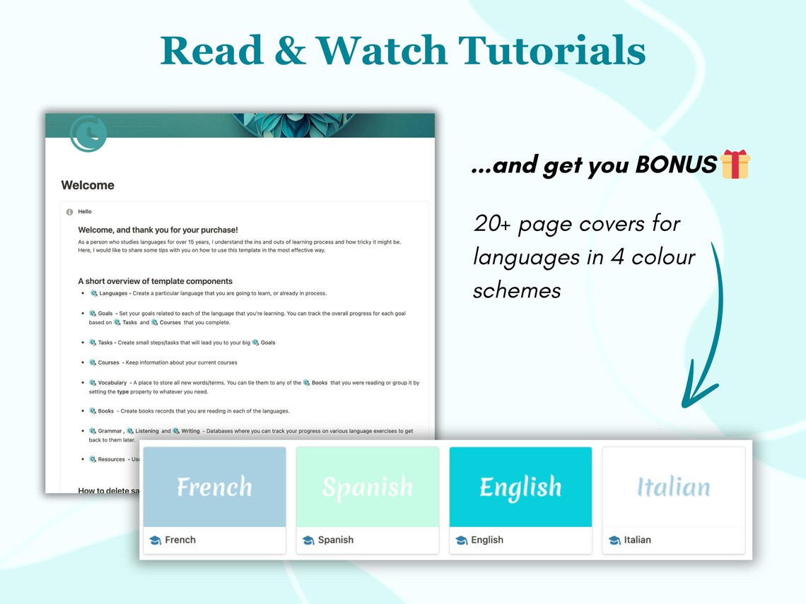 Language Learning Notion Template, Language Hub, Study Planner Template ...
