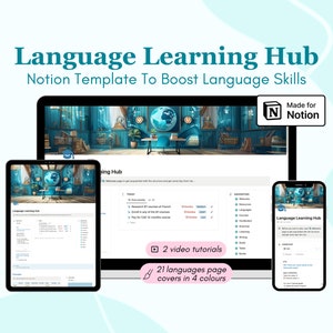 Language Learning Notion Template, Language Hub, Study Planner Template ...