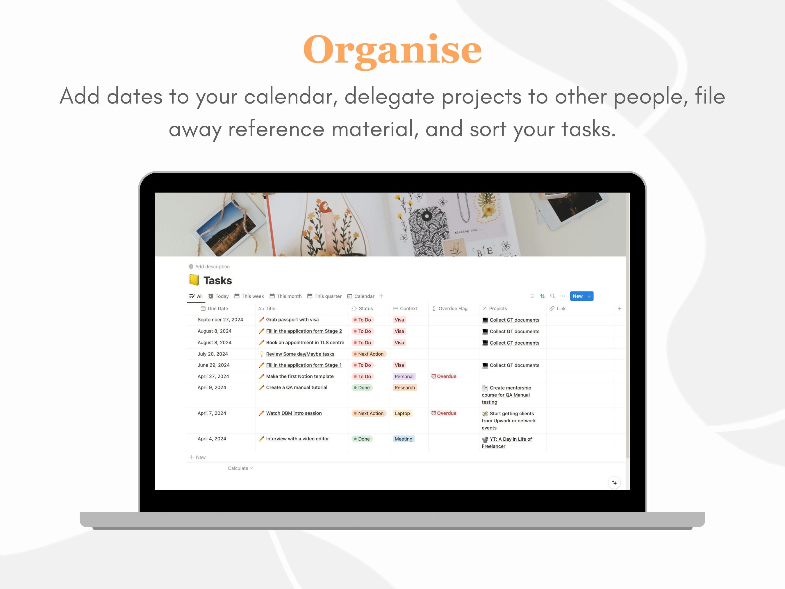 GTD Notion Template Getting Things Done Planner Work Business All in ...
