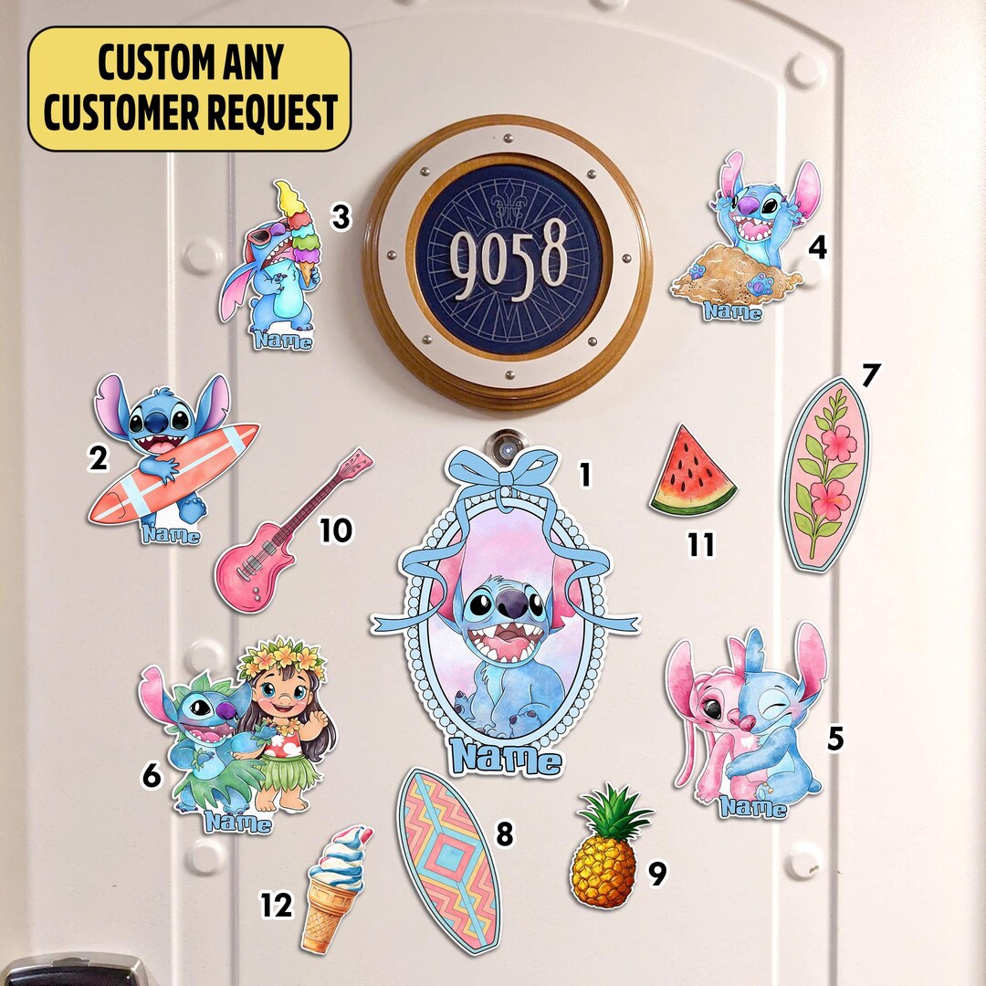 Custom Disney Stitch Cruise Magnet, Lilo & Stitch Summer Magnets ...