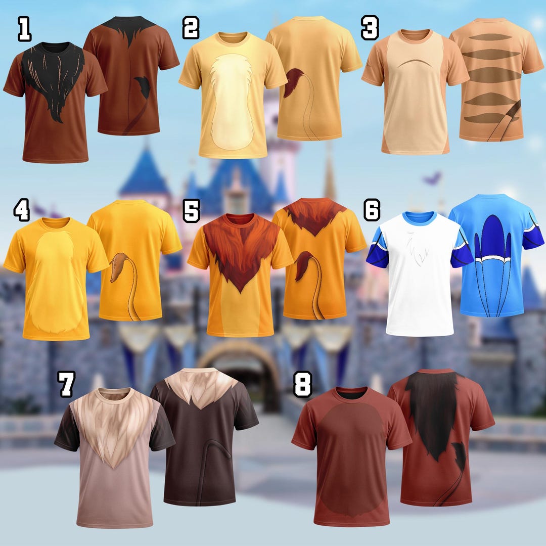 Disney Simba Scar Pumbaa Timon Costume T-shirt, the Lion King Cosplay ...