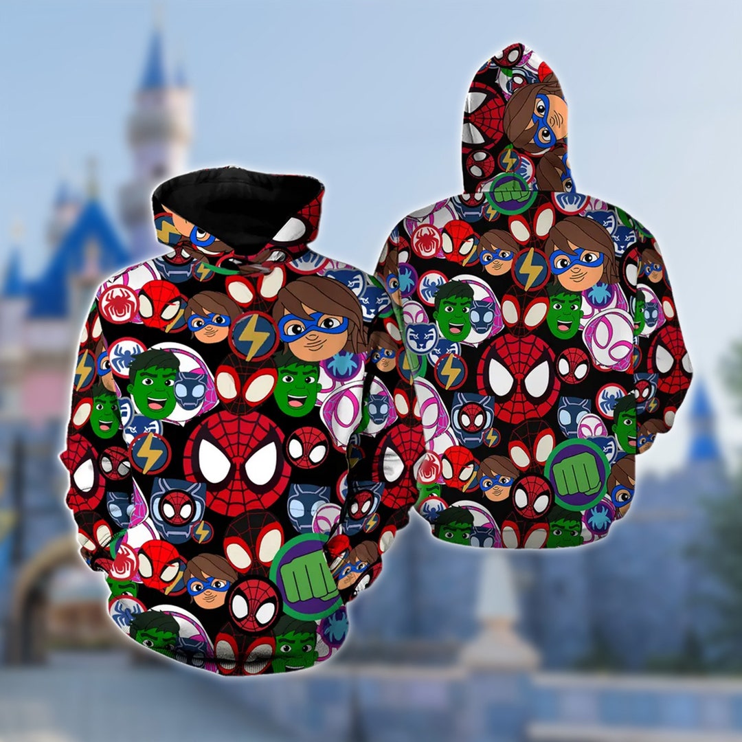 Personalized Spidey Characters Head Hoodie, Spidey and His Amazing ...