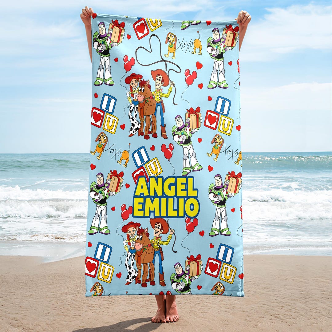 Personalized Disney Toy Story Beach Towel, Woody Buzz Lightyear Towel ...