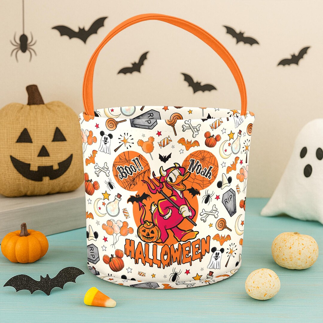 Personalized Disney Donald Duck Skeleton Basket, Custom Name Basket ...