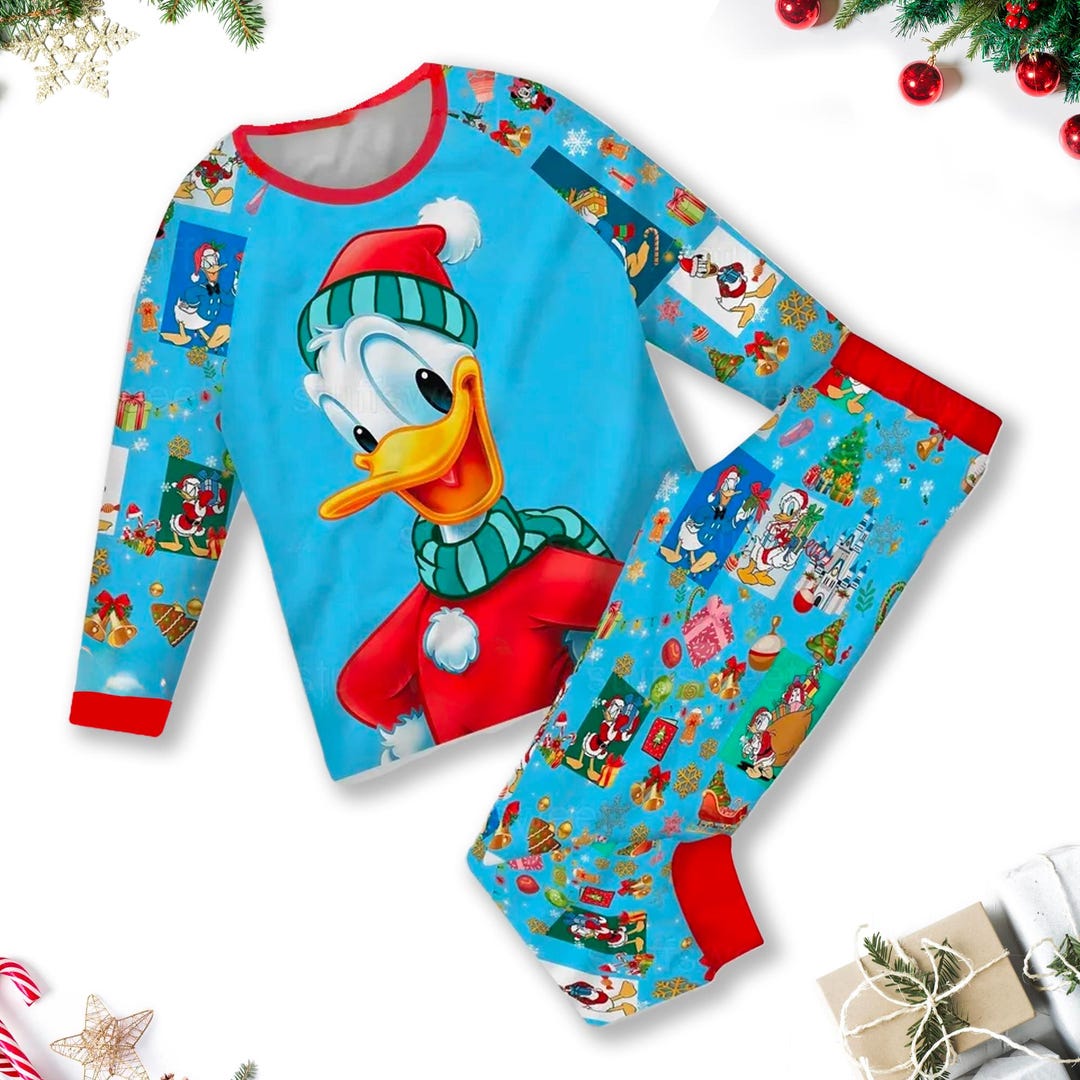 Donald Duck Family Pajamas Set, Duck Christmas Pajamas, Donald Duck ...