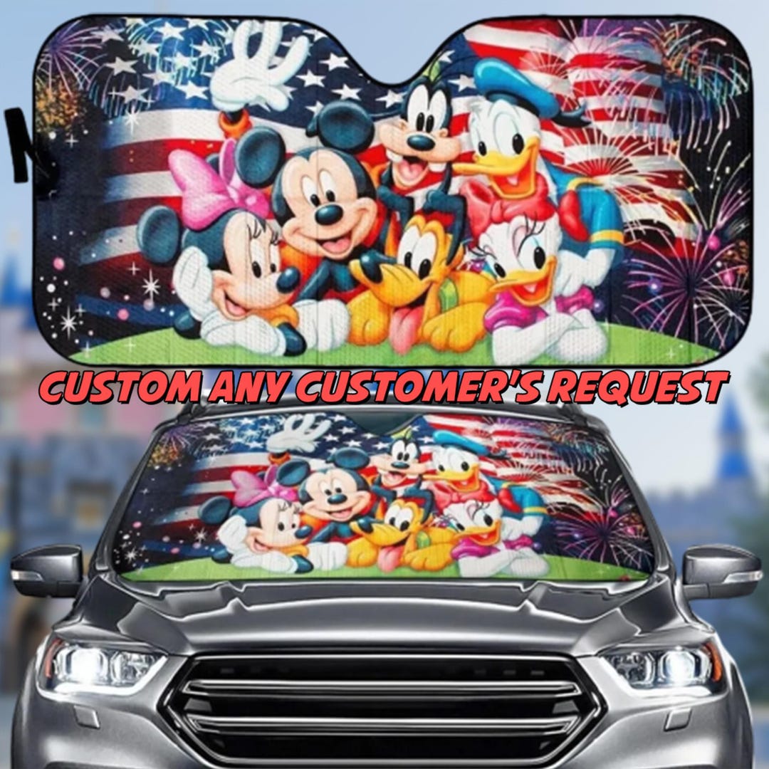 Personalize Mickey Mouse Car Sunshade, Disneyland Mickey Dog Car ...