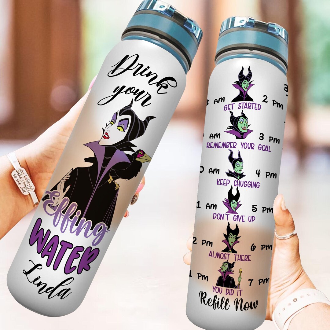 Custom Disney Villain Water Tracker Bottle, Horror Character Bottle ...