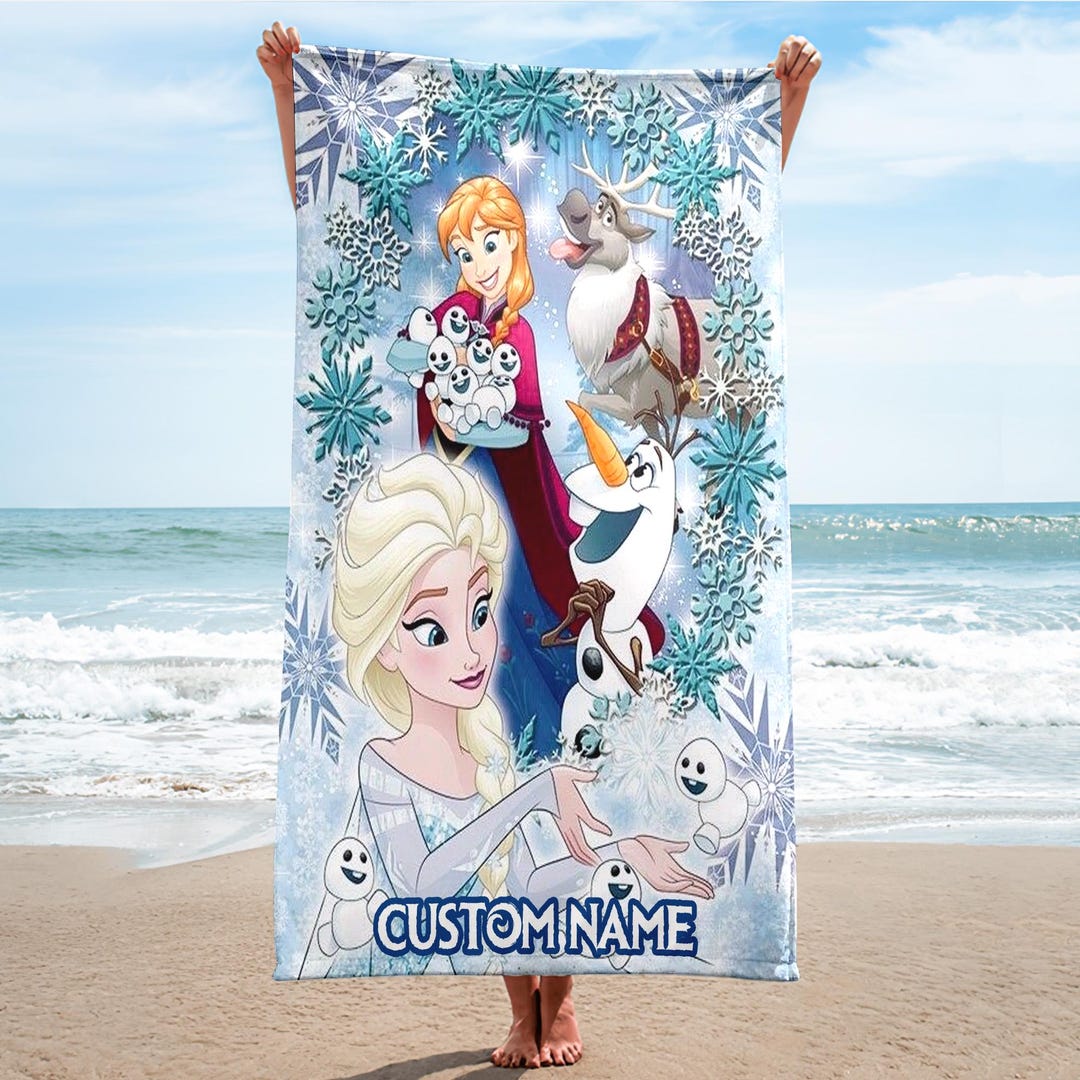 Personalize Disney Princess Beach Towels, Frozen Movie Beach Towels ...