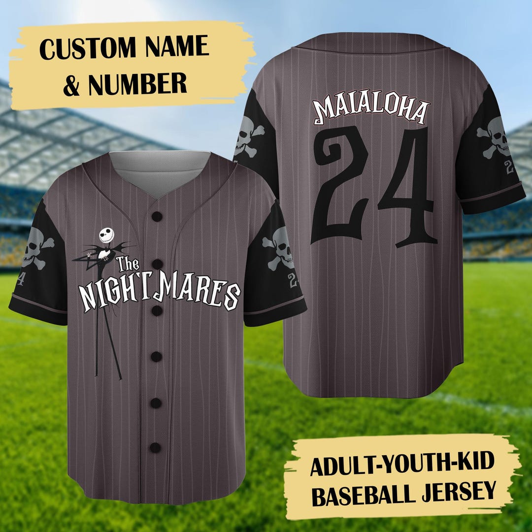 Personalized Jack Skellington Baseball Jersey, Nightmare Before ...