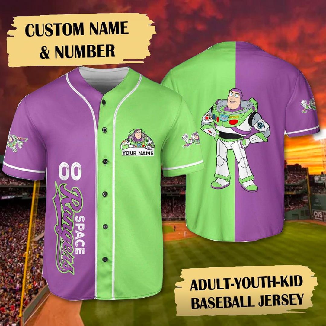 Custom Buzz Lightyear Baseball Jersey, Toy Story Baseball Jersey Team ...
