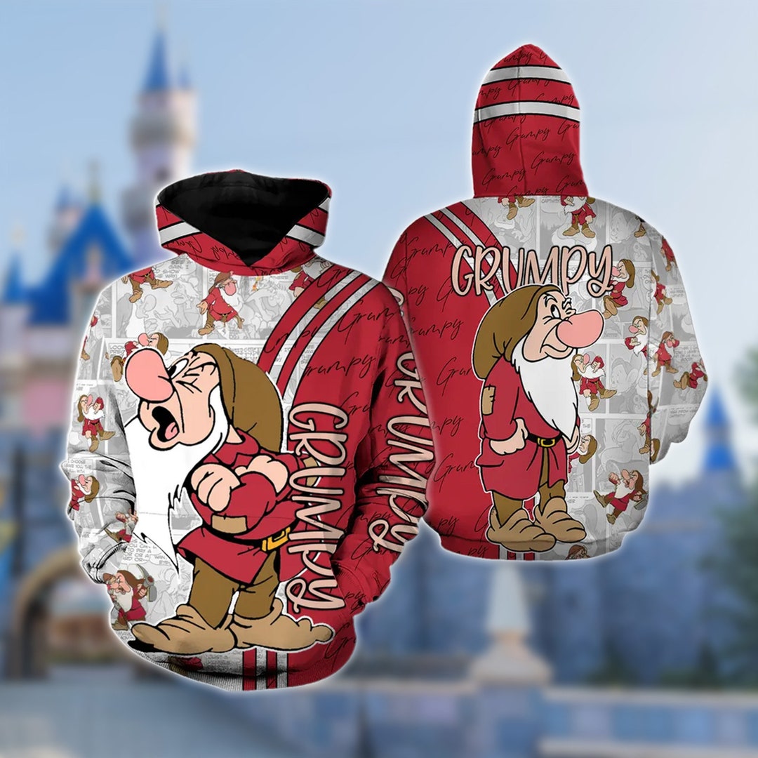Personalized Grumpy Hoodie, Snow White and the Seven Dwarfs 3D Adult T ...