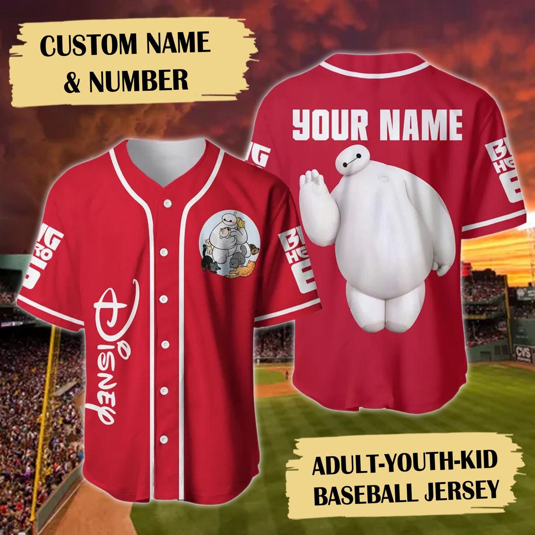 Personalized Big White Robot Baseball Jersey, Custom Unisex Big White ...