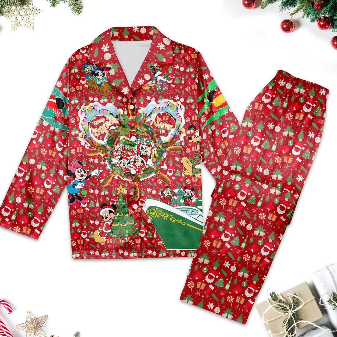 Mickey and Friends Cruise Christmas Pajamas Set, Mickey Mouse Xmas ...