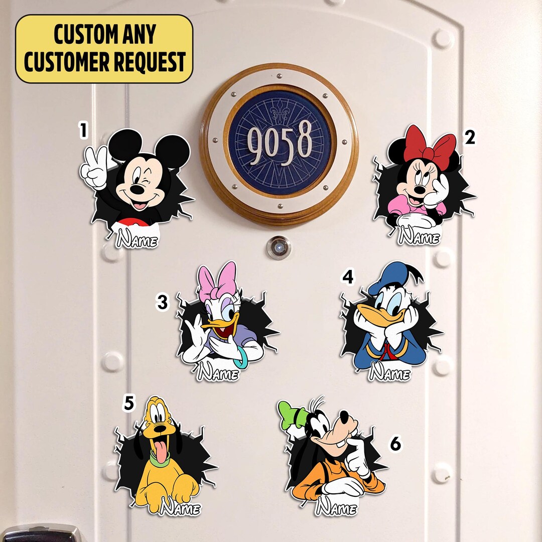 Personalized Disney Mickey Friends Magnets, Mickey Mouse Minnie Donald ...