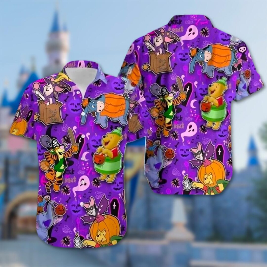 Winnie the Pooh Halloween Hawaiian Shirt, Pooh and Friends Cosplay ...