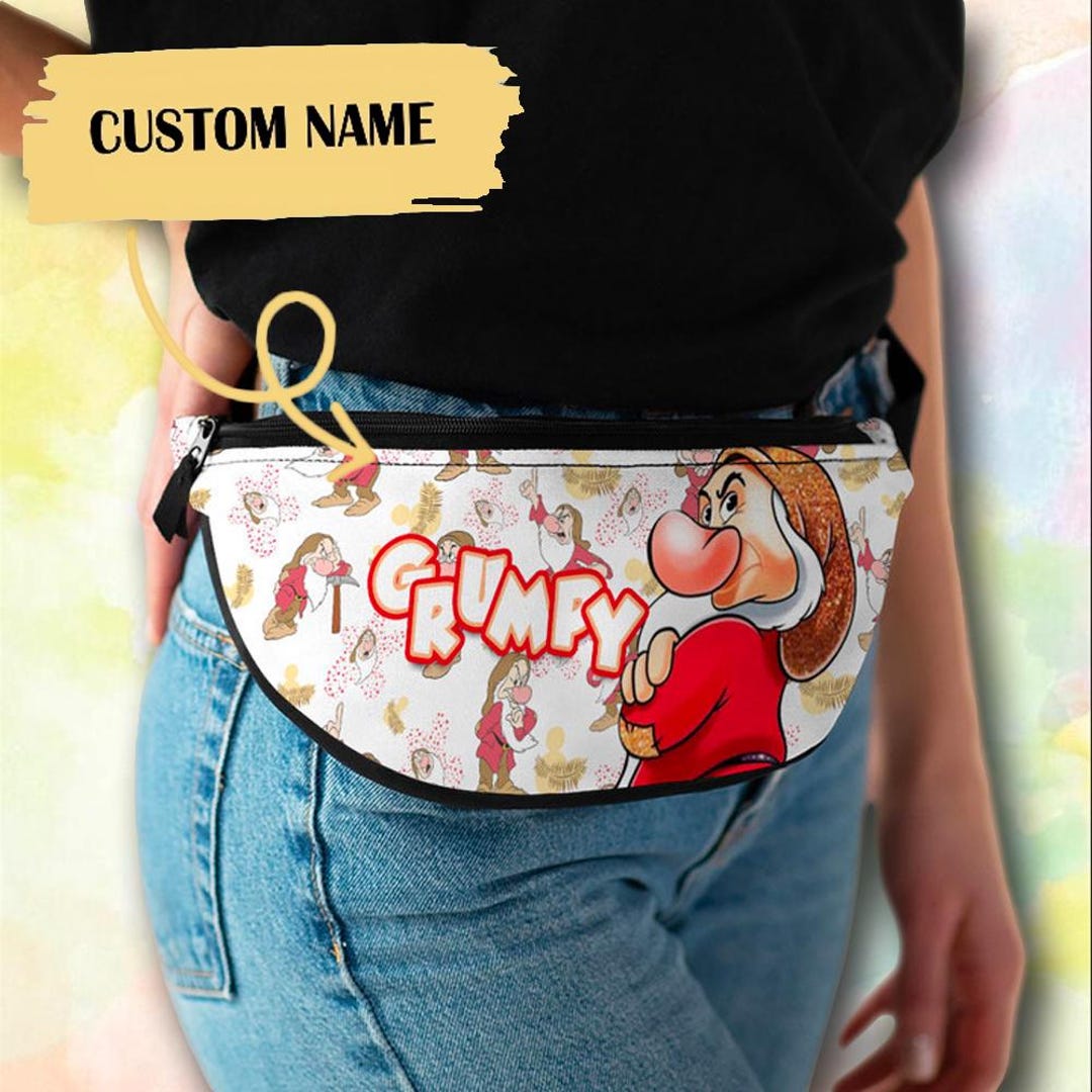 Personalize Grumpy Dwarf Bag, Custom Name Fanny Pack, Snow White and 7 ...