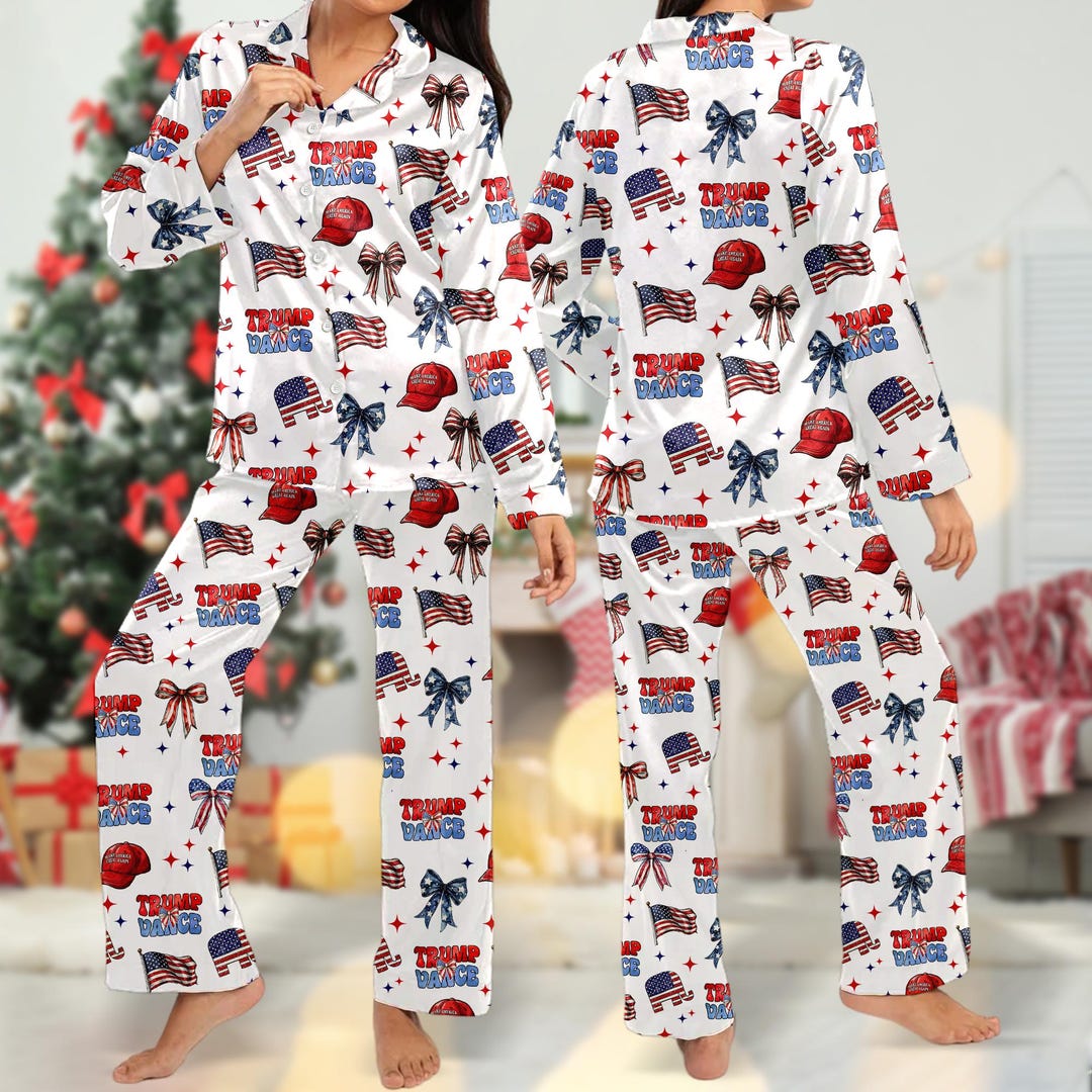 Trump Coquette Unisex Pajamas Set, Trump Bow President Sleepwear, Trump ...