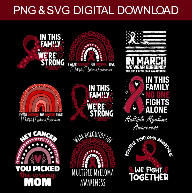 Multiple Myeloma Awareness Svg Png Bundle,multiple Myeloma Cancer ...