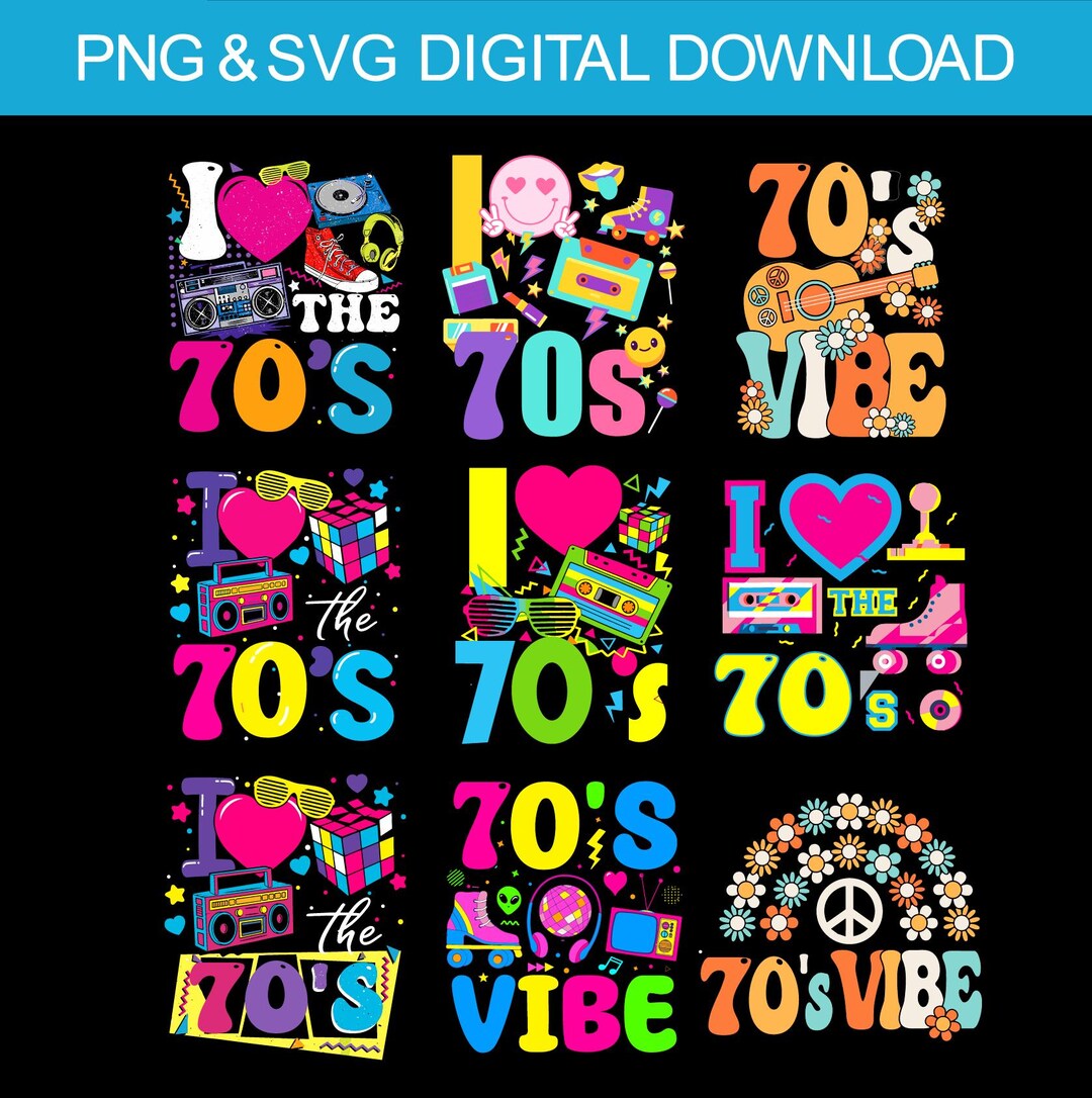 70s Vibes Png, Retro 70s Svg, Born in the 70s Png, 70's Party Svg ...
