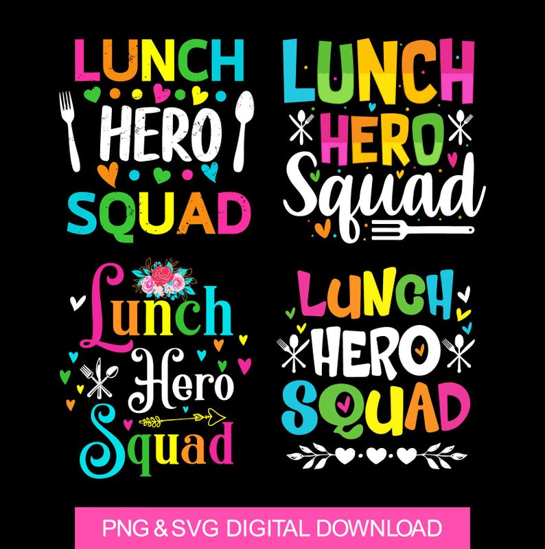 School Lunch Hero Squad Bundle Png Svg, Cafeteria Squad Workers Png ...
