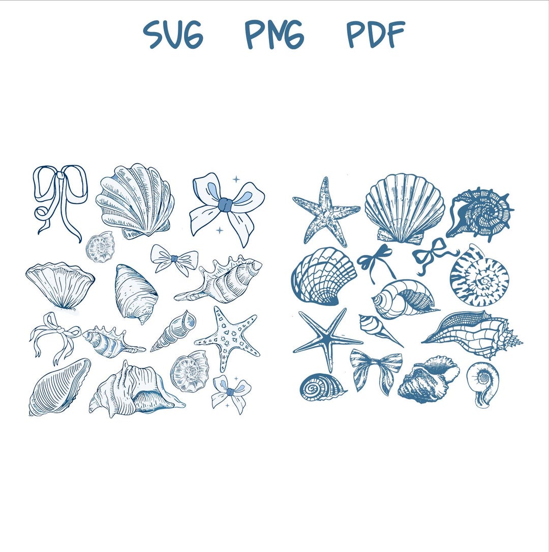 Coquette Seashell Png Svg, Beach Png, Coastal Png, Retro Summer Png ...