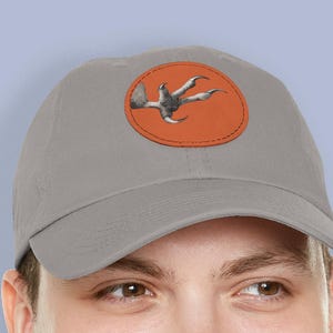 Bird of Prey Talon on Dad Hat With Leather Patch, Charcoal Sketch ...