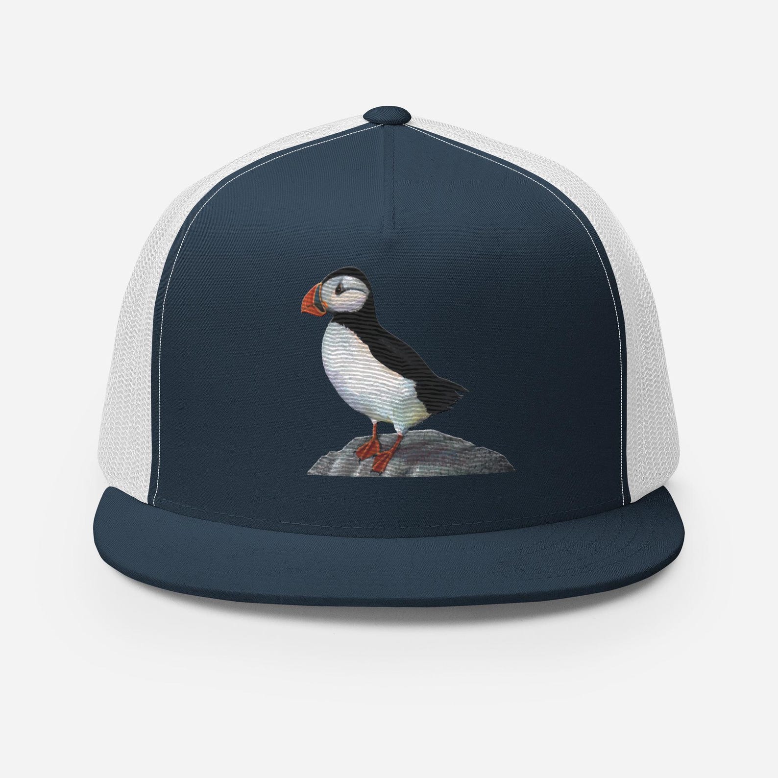 Embroidered Puffin Trucker Hat - Etsy