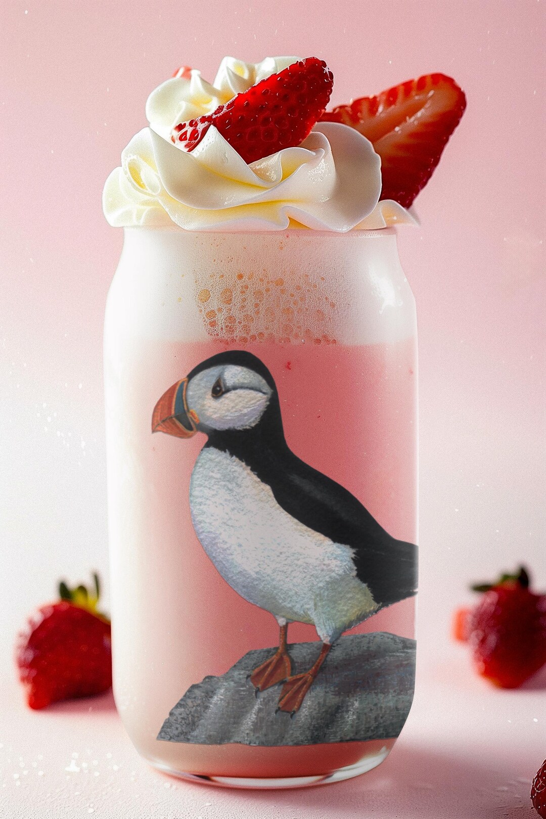 Puffins on Can-shaped Glass | Puffin Gift | Atlantic Puffins ...