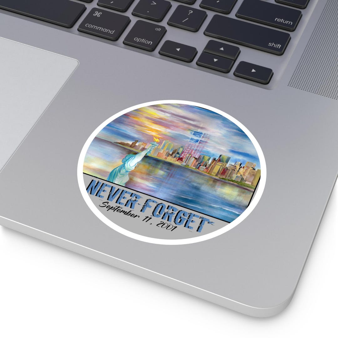 9-11 Memorial Round Stickers, Indoor/outdoor WTC World Trade Center ...