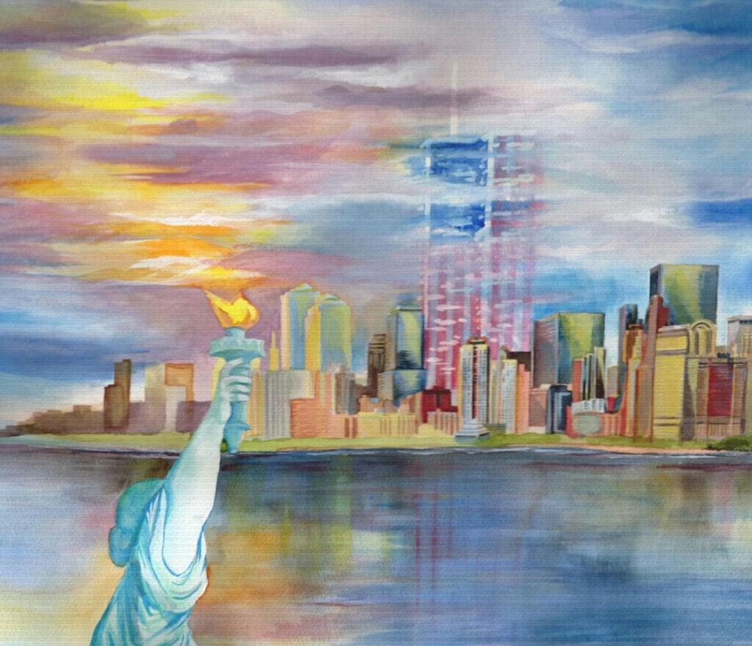 World Trade Center Watercolor Canvas Print, 9-11 Memorial Art - Etsy