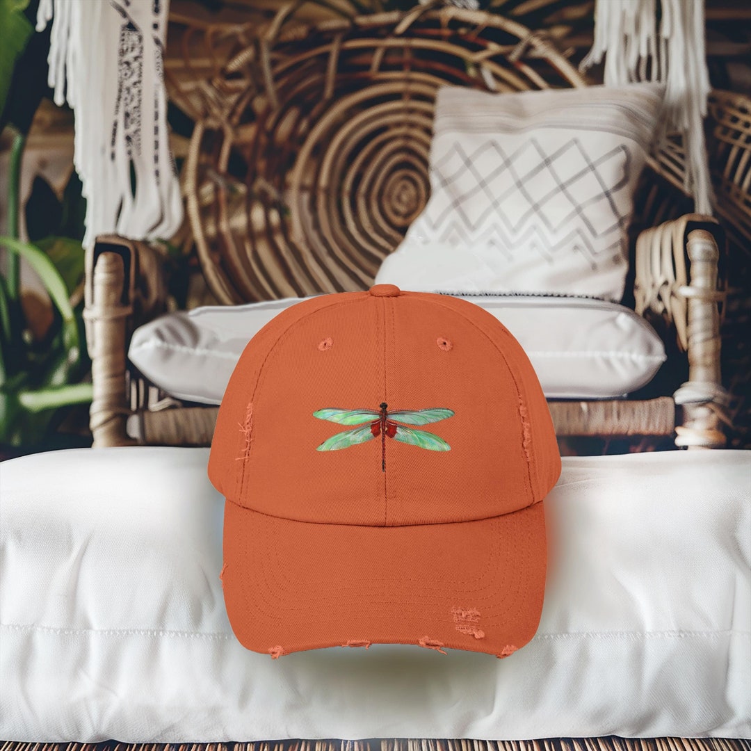 Red Saddlebags Dragonfly Hat, Dragonfly Watercolor Art, Vintage Style ...