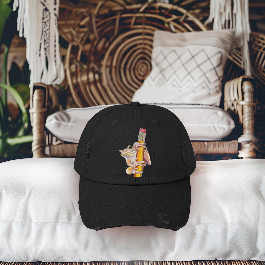 Spring Peeper Frog on No 2 Pencil Printed on Distressed Dad Hat - Etsy