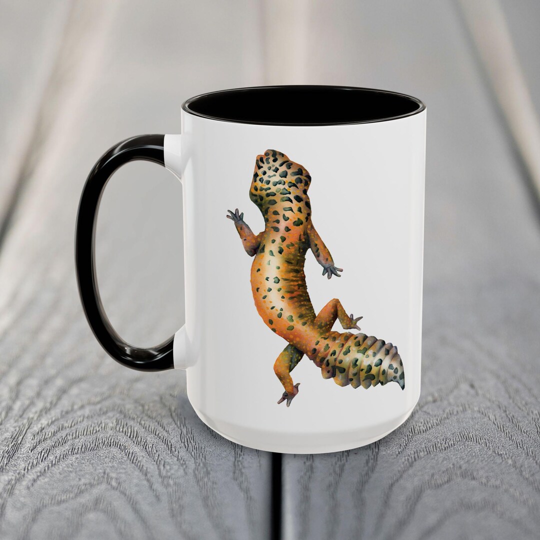 Leopard Gecko Watercolor: Two-tone Ceramic Mug - Etsy