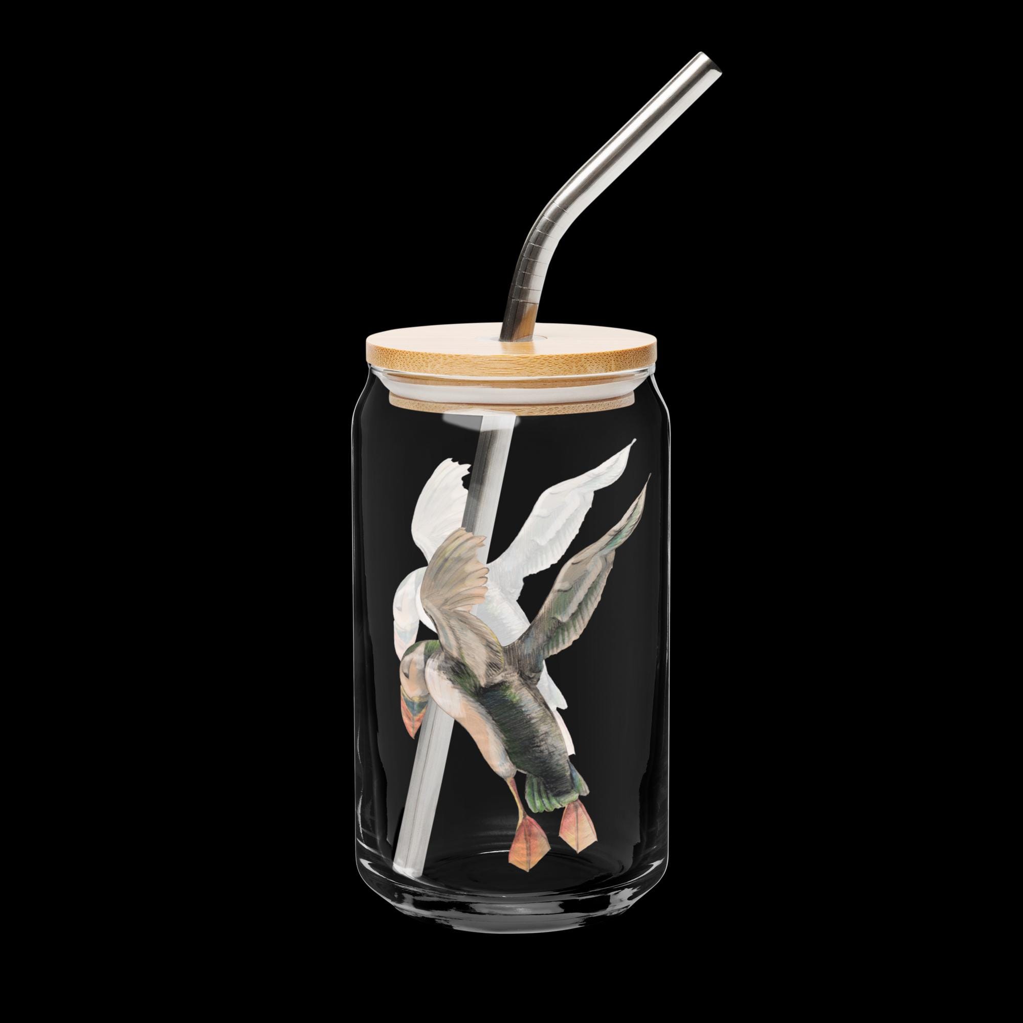 Puffins in Flight on Can-shaped Glass | Puffin Lovers Gift | Atlantic ...