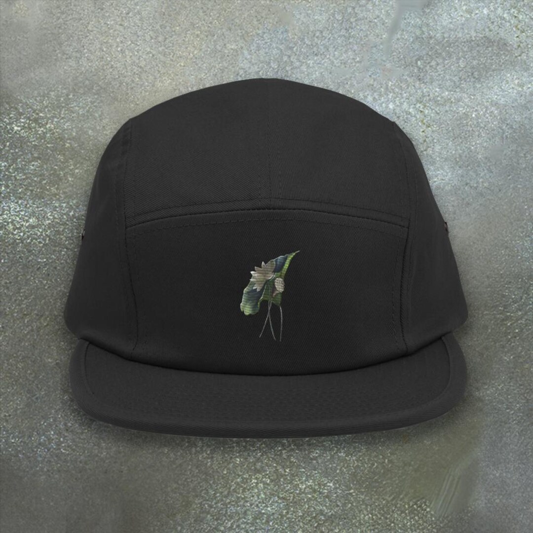 American White Lotus Five Panel Cap, Floral Art Hat, Nature-inspired ...