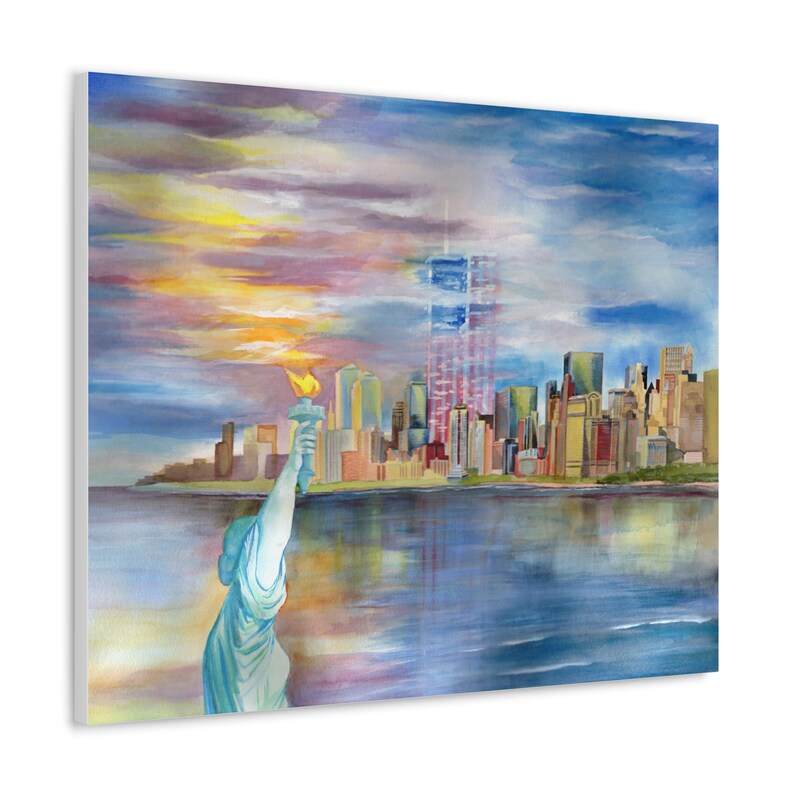 World Trade Center Watercolor Canvas Print, 9-11 Memorial Art - Etsy