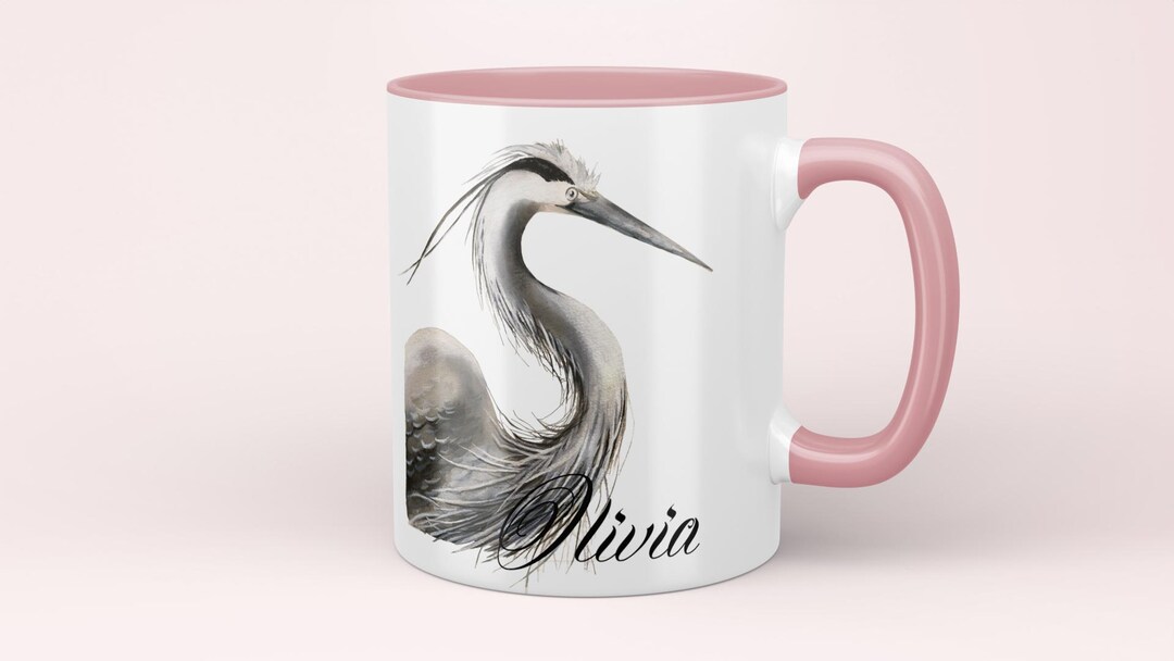 Personalized Great Blue Heron Mug Herons Coffee Cup Bird Nerd Gift ...