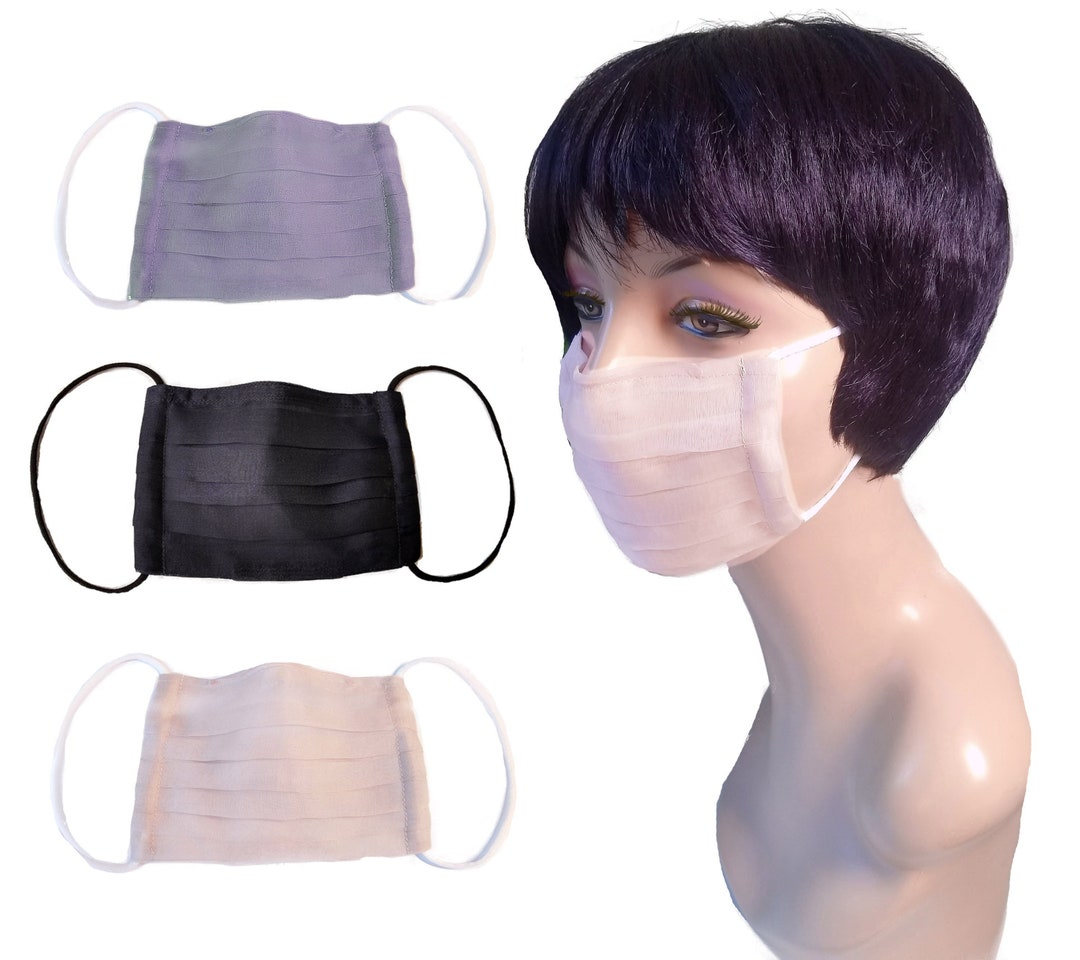 2 layer Silk face mask / 6 colors / silk mask / unisex / sheer mask ...